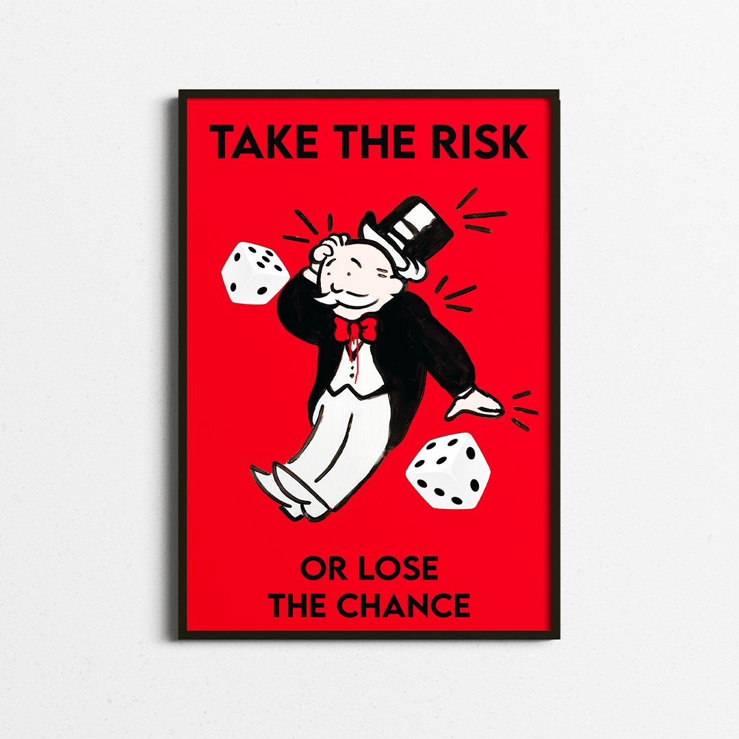 Monopoly 'Take the Risk' Artwork | Motivational Monopoly Wall Decor" – Majesty Home Decor
