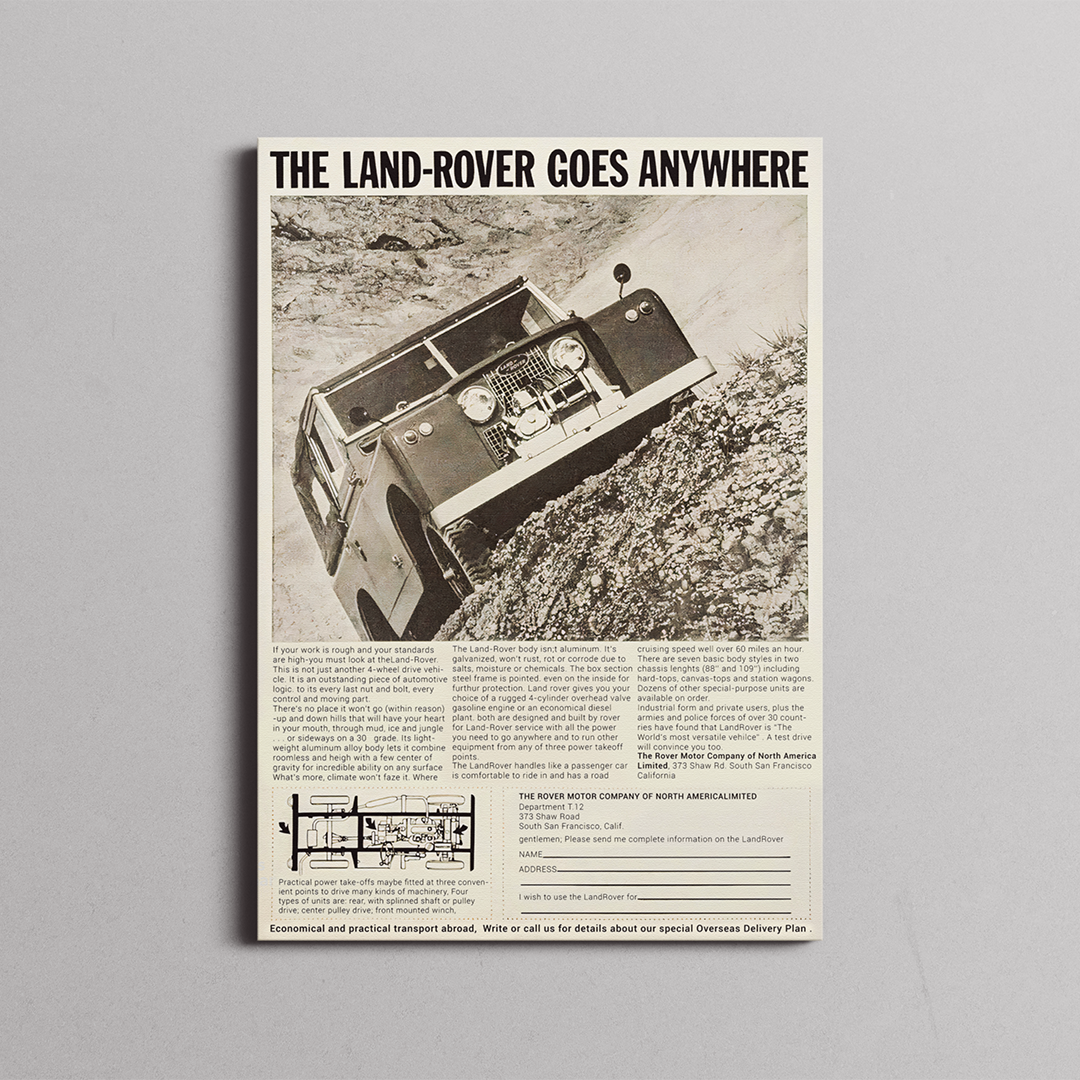 Vintage Land Rover Art - Classic Poster Prints & Retro Advertising Art ...
