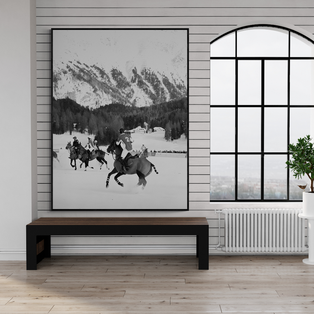 Cartier Polo Wall Art: Cartier Poster Black and White Horse Art