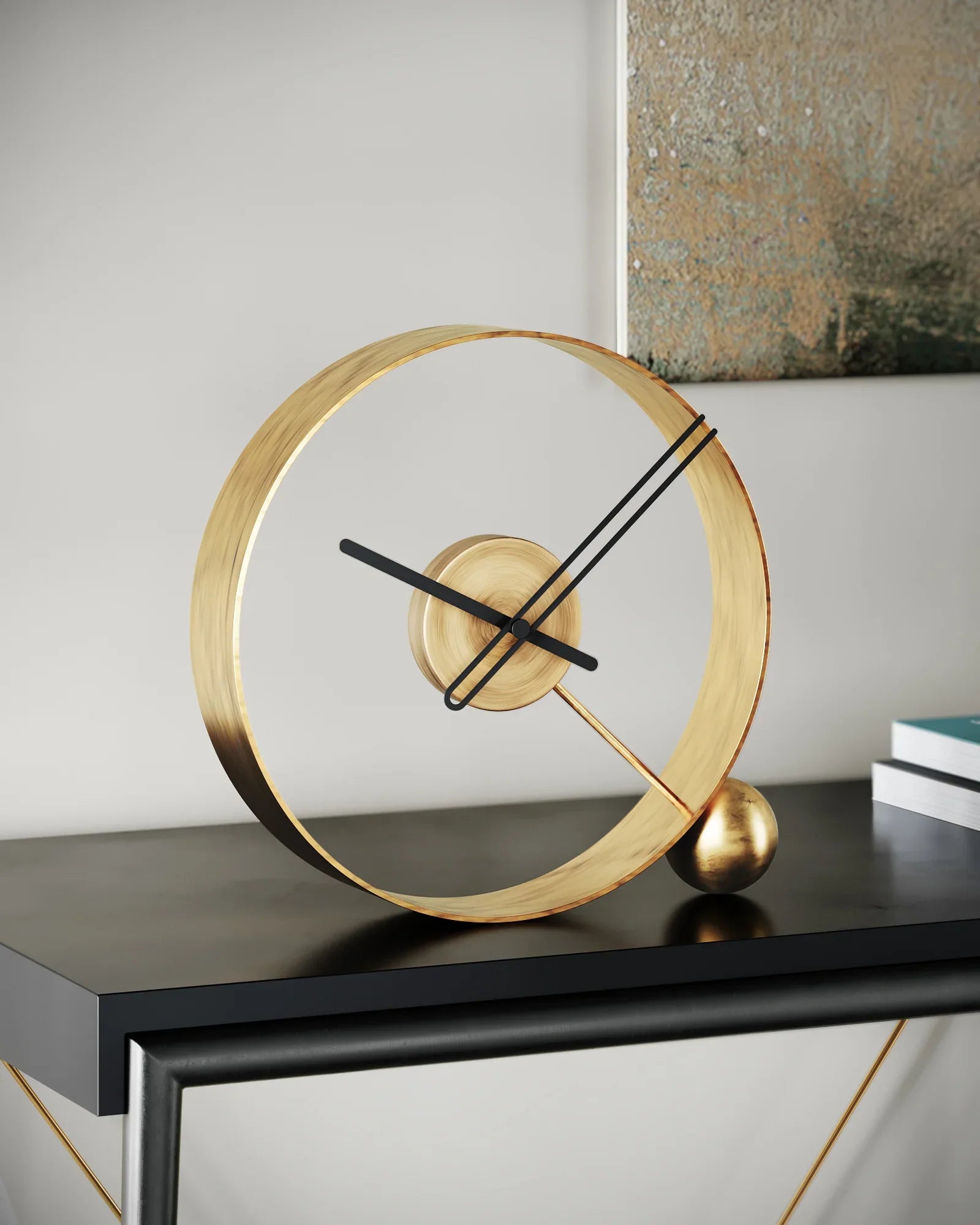Mini Table Clock – Modern Decorative Desk Clock in Steel and Wood ...